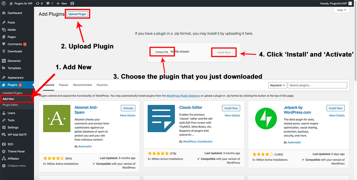 How To Download and Install WordPress Plugins And Themes - PluginsForWP