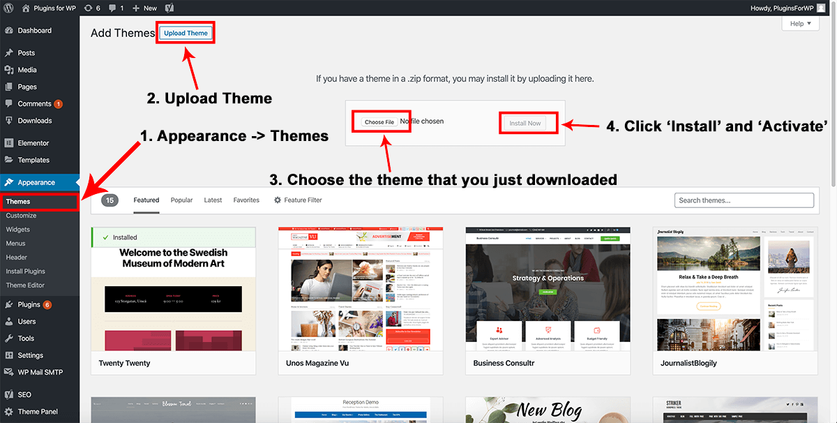 How To Download and Install WordPress Plugins And Themes - PluginsForWP