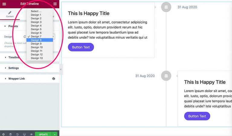 How to Create Timeline Content With Elementor - PluginsForWP