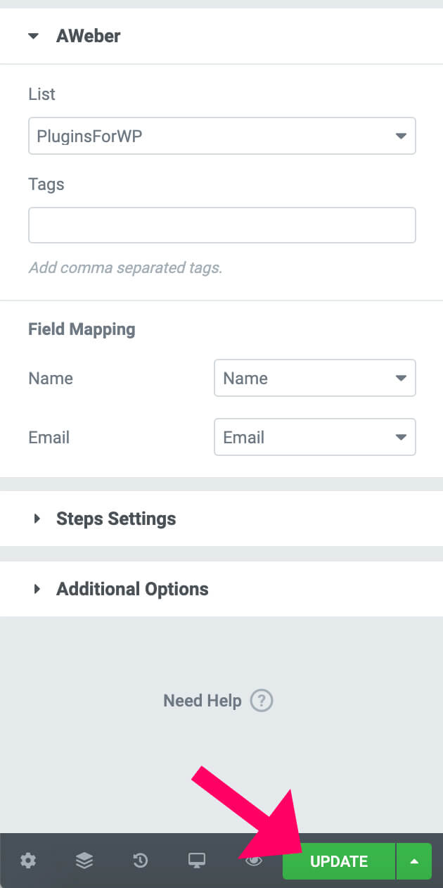 How To Integrate Elementor With Aweber To Collect Email Leads - PluginsForWP