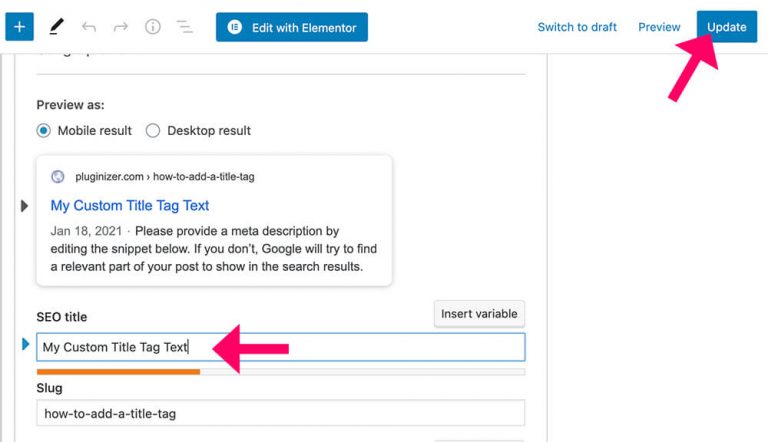 How To Add A Title Tag In WordPress - PluginsForWP