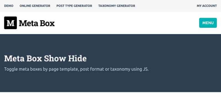 Meta Box Show Hide - PluginsForWP