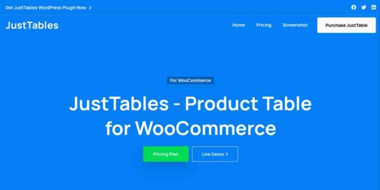 JustTables Pro - WooCommerce Product Table - PluginsForWP