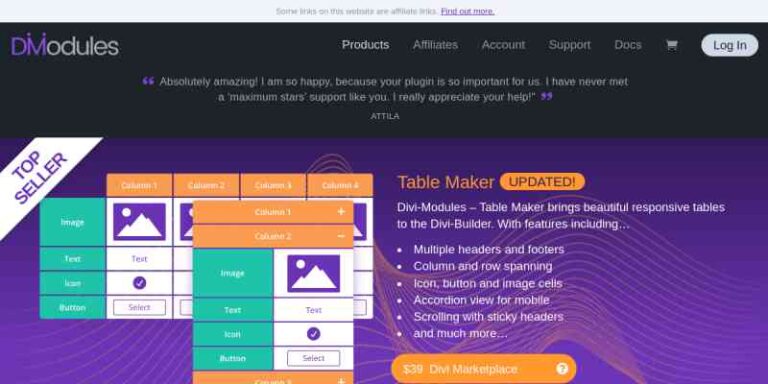 Divi-Modules - Table Maker - PluginsForWP
