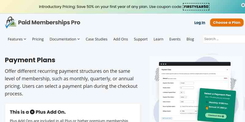 Paid Memberships Pro - Payment Plans Add On - PluginsForWP