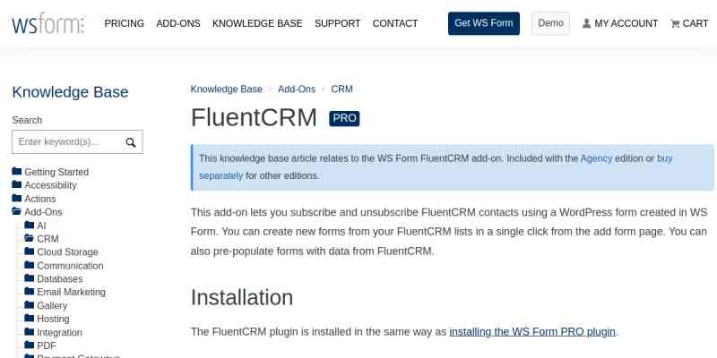 WS Form PRO - FluentCRM - PluginsForWP