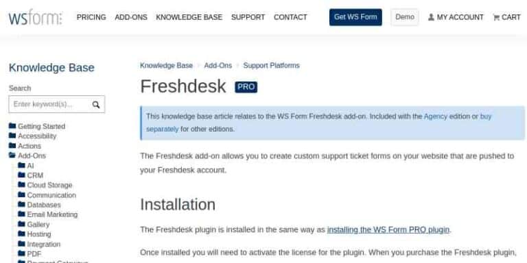 WS Form PRO - Freshdesk - PluginsForWP