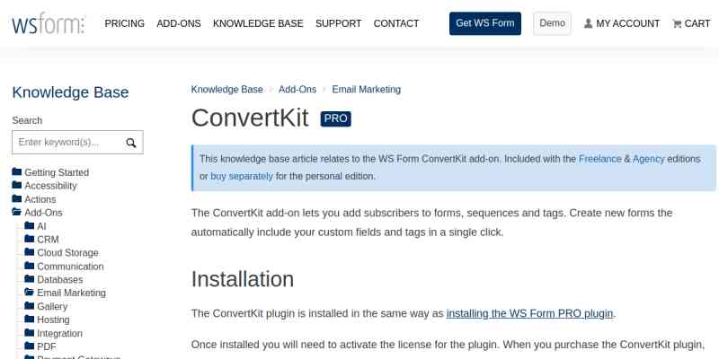 WS Form PRO - ConvertKit - PluginsForWP