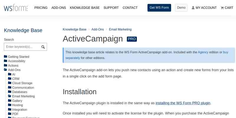 WS Form PRO - ActiveCampaign - PluginsForWP