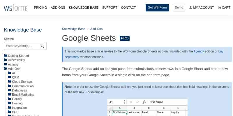 WS Form PRO - Google Sheets - PluginsForWP