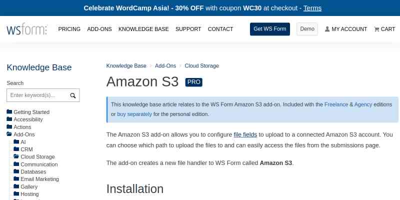 WS Form PRO - Amazon S3 - PluginsForWP