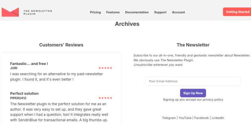 Newsletter - Facebook - PluginsForWP