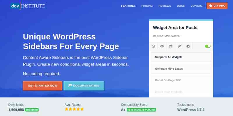 Content Aware Sidebars Pro - PluginsForWP