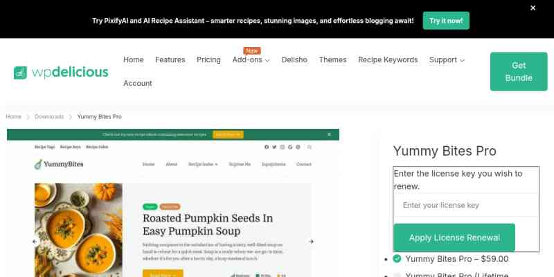 Yummy Bites Pro - PluginsForWP