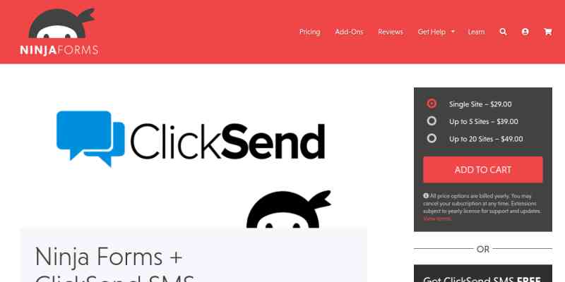 Ninja Forms - ClickSend - PluginsForWP