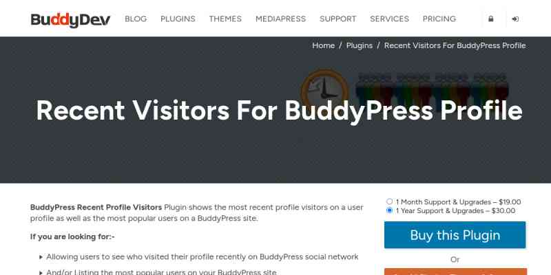 BuddyPress Recent Profile Visitors - PluginsForWP