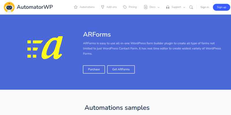 AutomatorWP - ARForms - PluginsForWP