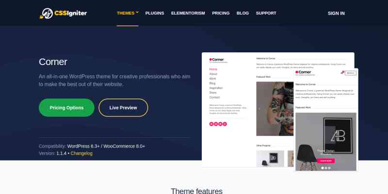 Corner - Ignition - PluginsForWP