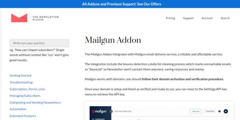 Newsletter - Mailgun - PluginsForWP