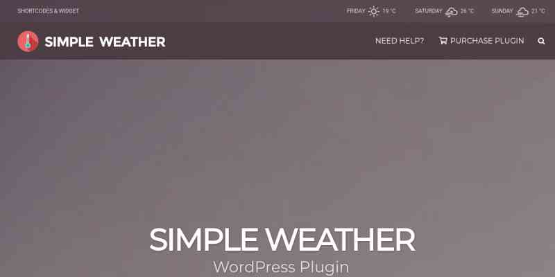 Simple Weather - PluginsForWP