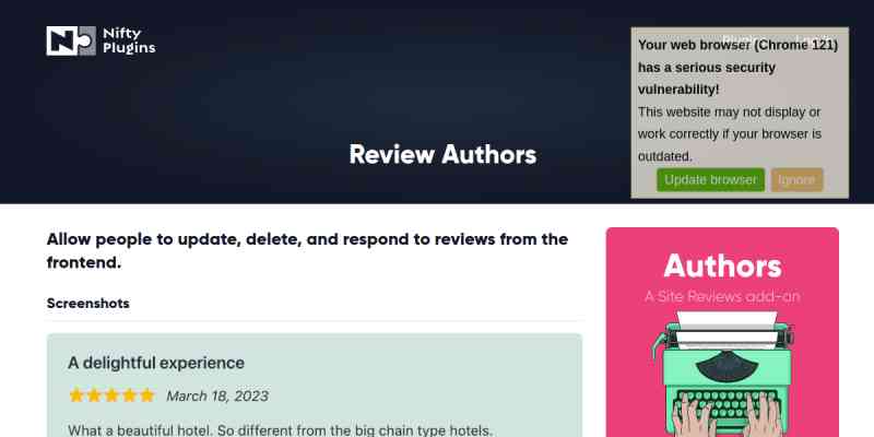 Site Reviews: Review Authors - PluginsForWP