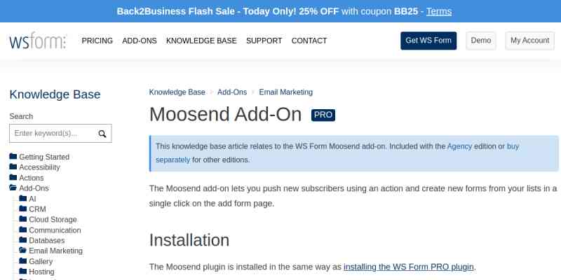 WS Form PRO - Moosend - PluginsForWP