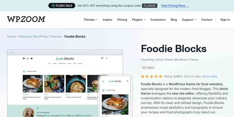 Foodie Blocks Child - PluginsForWP