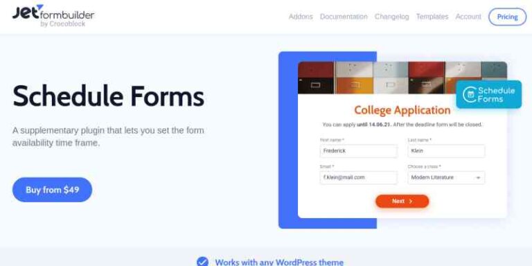 JetFormBuilder Schedule Forms - PluginsForWP