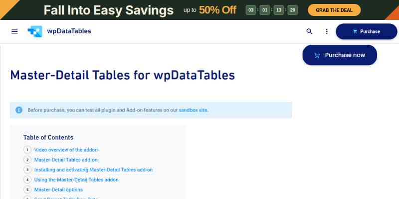 Master-Detail Tables for wpDataTables - PluginsForWP
